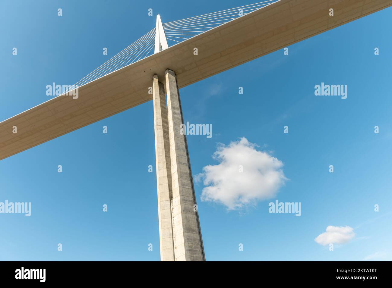 Millau viaduct, cable-stayed bridge over Tarn valley. The highest road ...