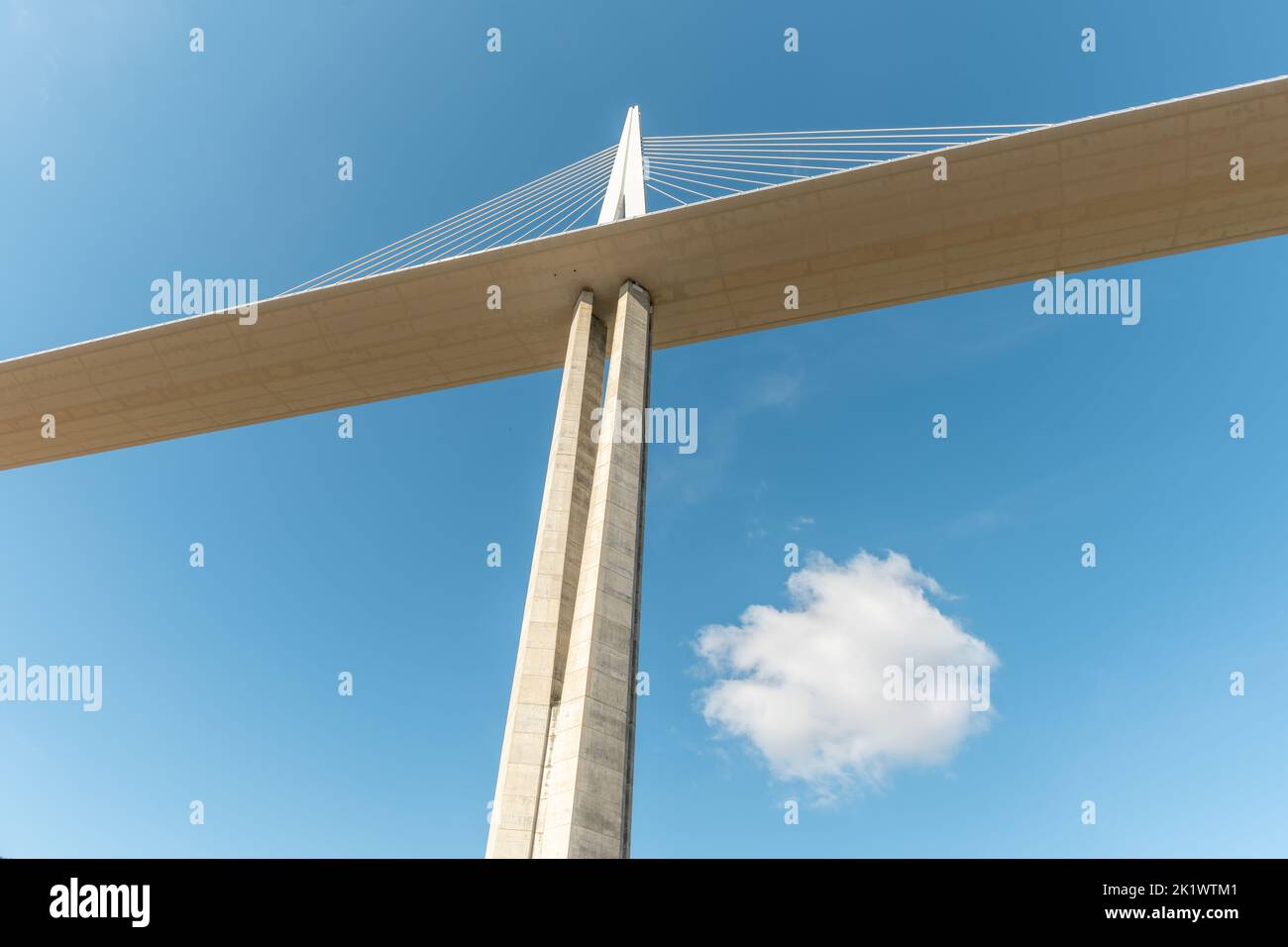 Millau viaduct, cable-stayed bridge over Tarn valley. The highest road ...