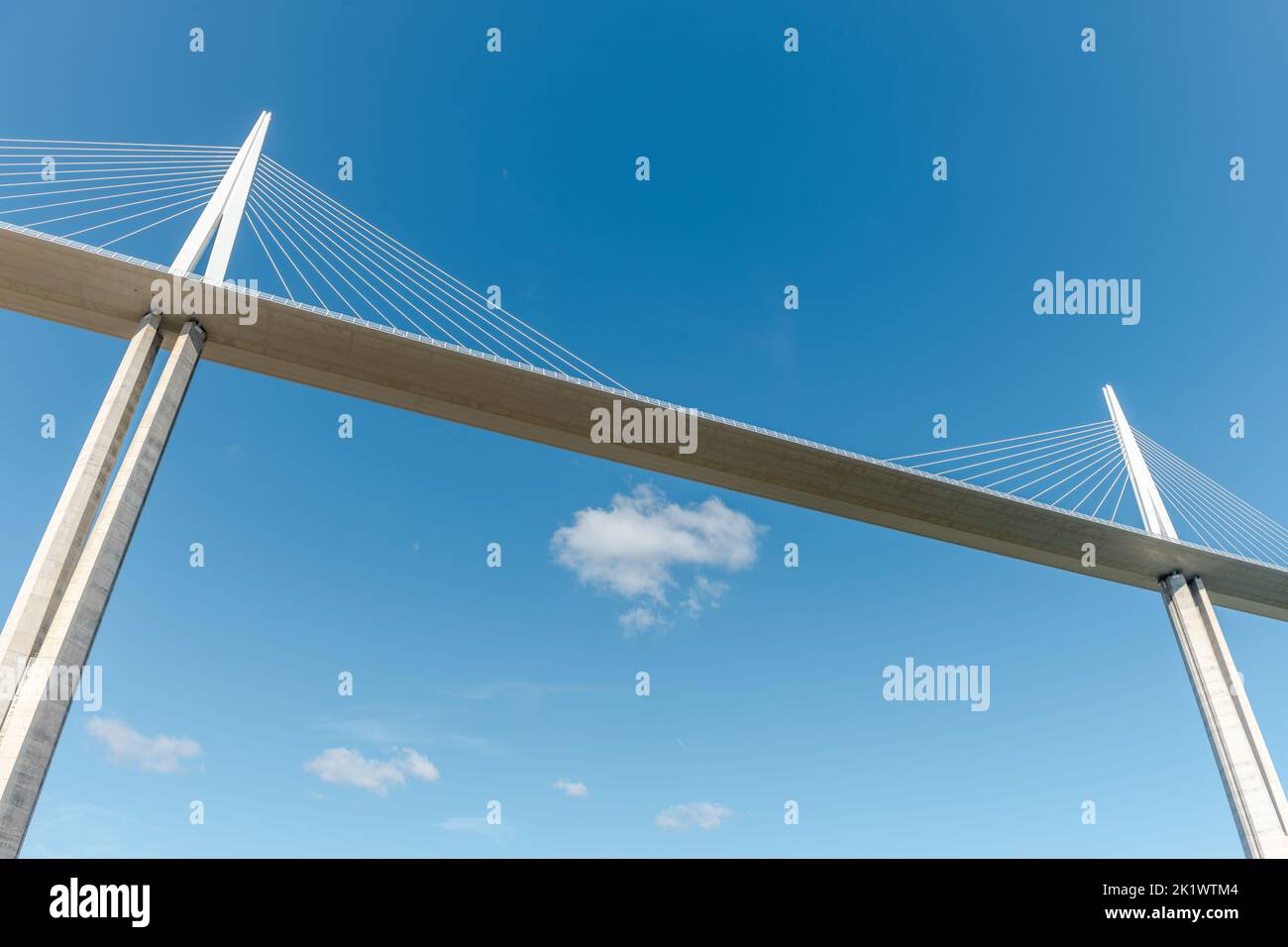 Millau viaduct, cable-stayed bridge over Tarn valley. The highest road ...