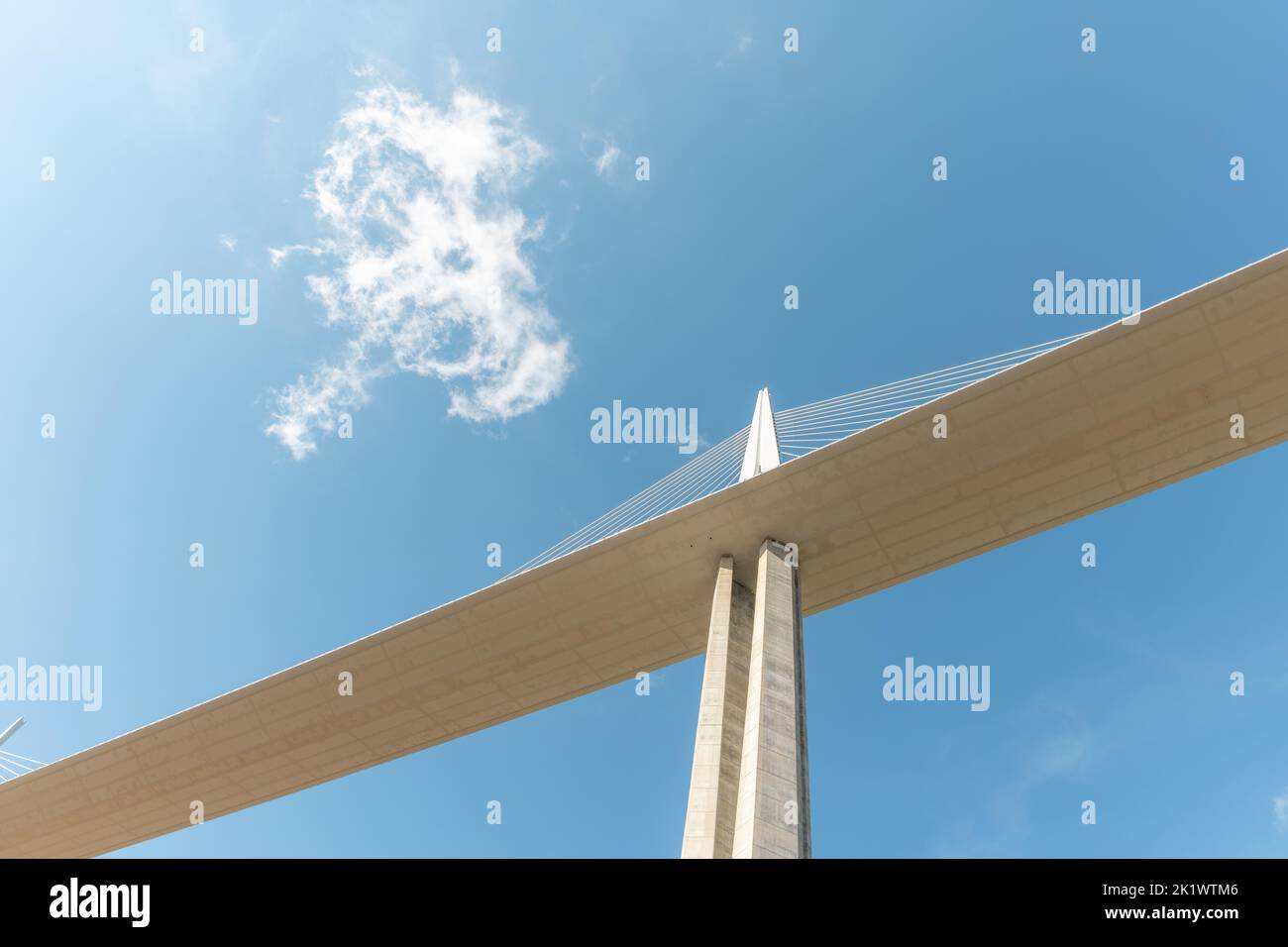 Millau viaduct, cable-stayed bridge over Tarn valley. The highest road ...