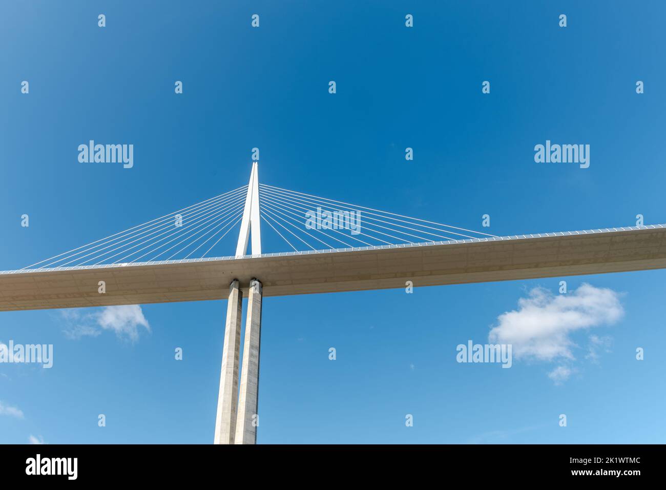 Millau viaduct, cable-stayed bridge over Tarn valley. The highest road ...
