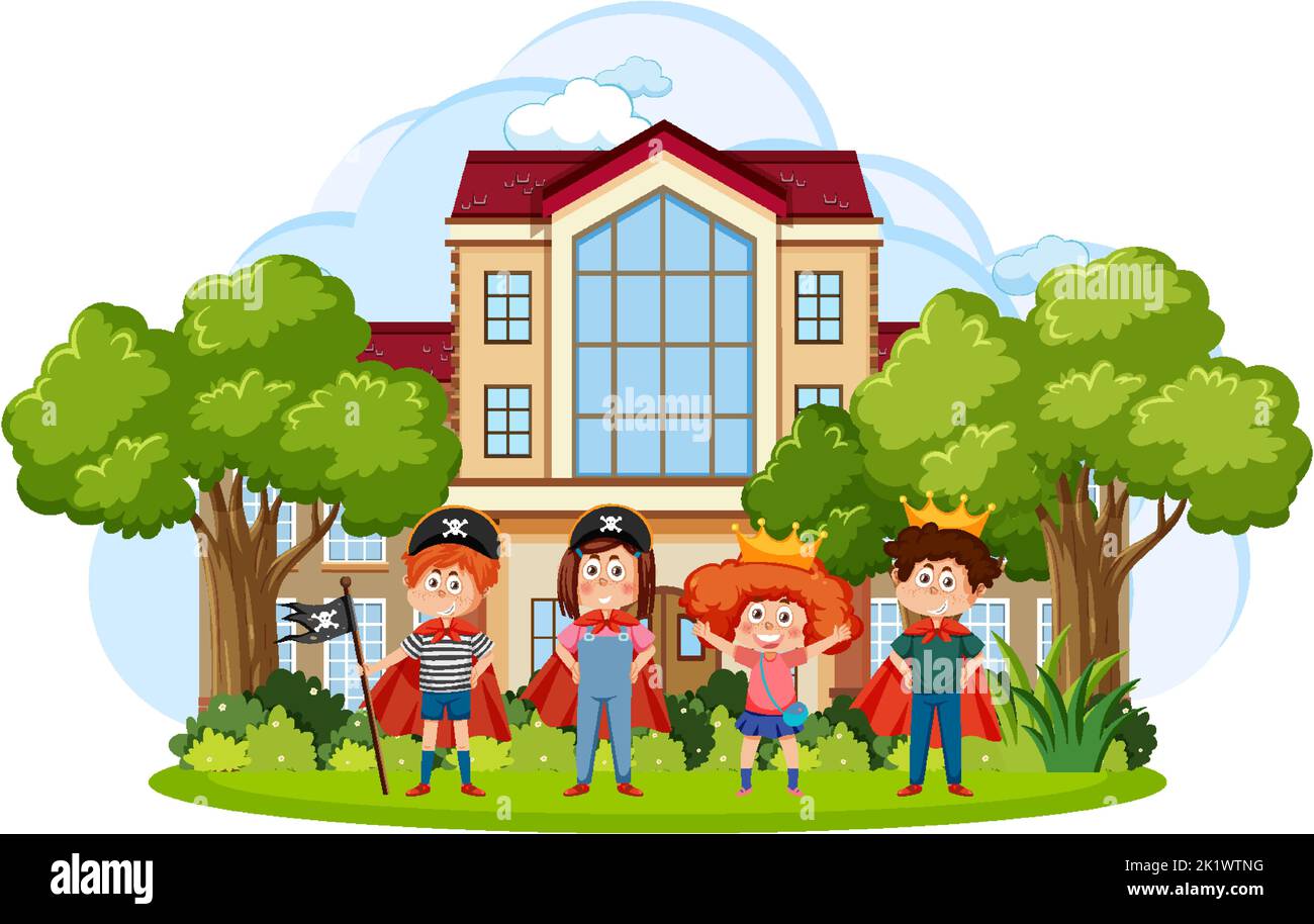 Happy children cartoon character illustration Stock Vector Image & Art ...