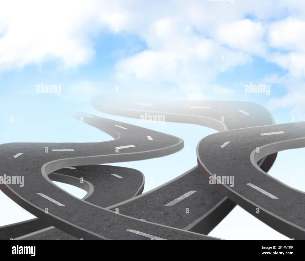 All roads lead to this. Illustration of winding roads leading to the ...