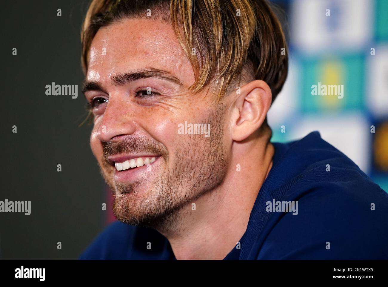 England's Jack Grealish during a media session at St. George's Park ...