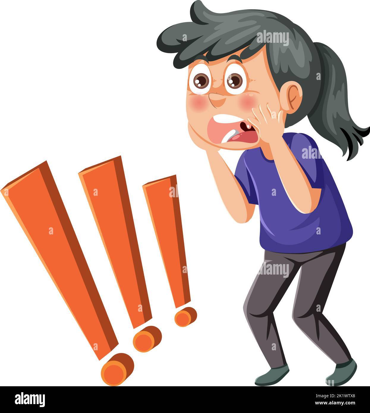 Shocked girl cartoon character illustration Stock Vector Image & Art ...