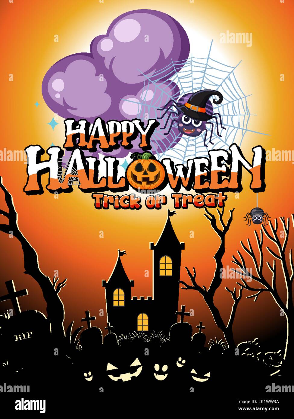 Happy Halloween Poster Template illustration Stock Vector Image & Art ...