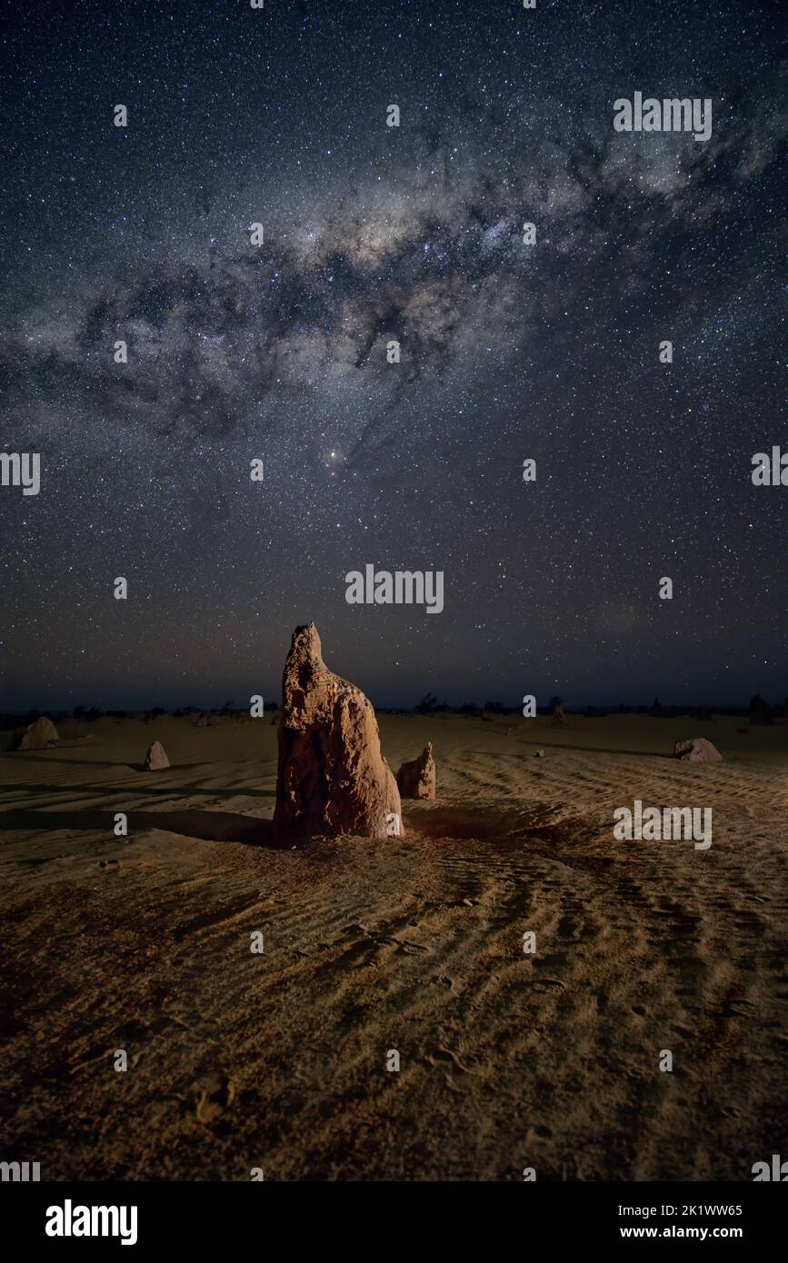 Milky Way core over the Nambung desert, Cervantes, Western Australia ...