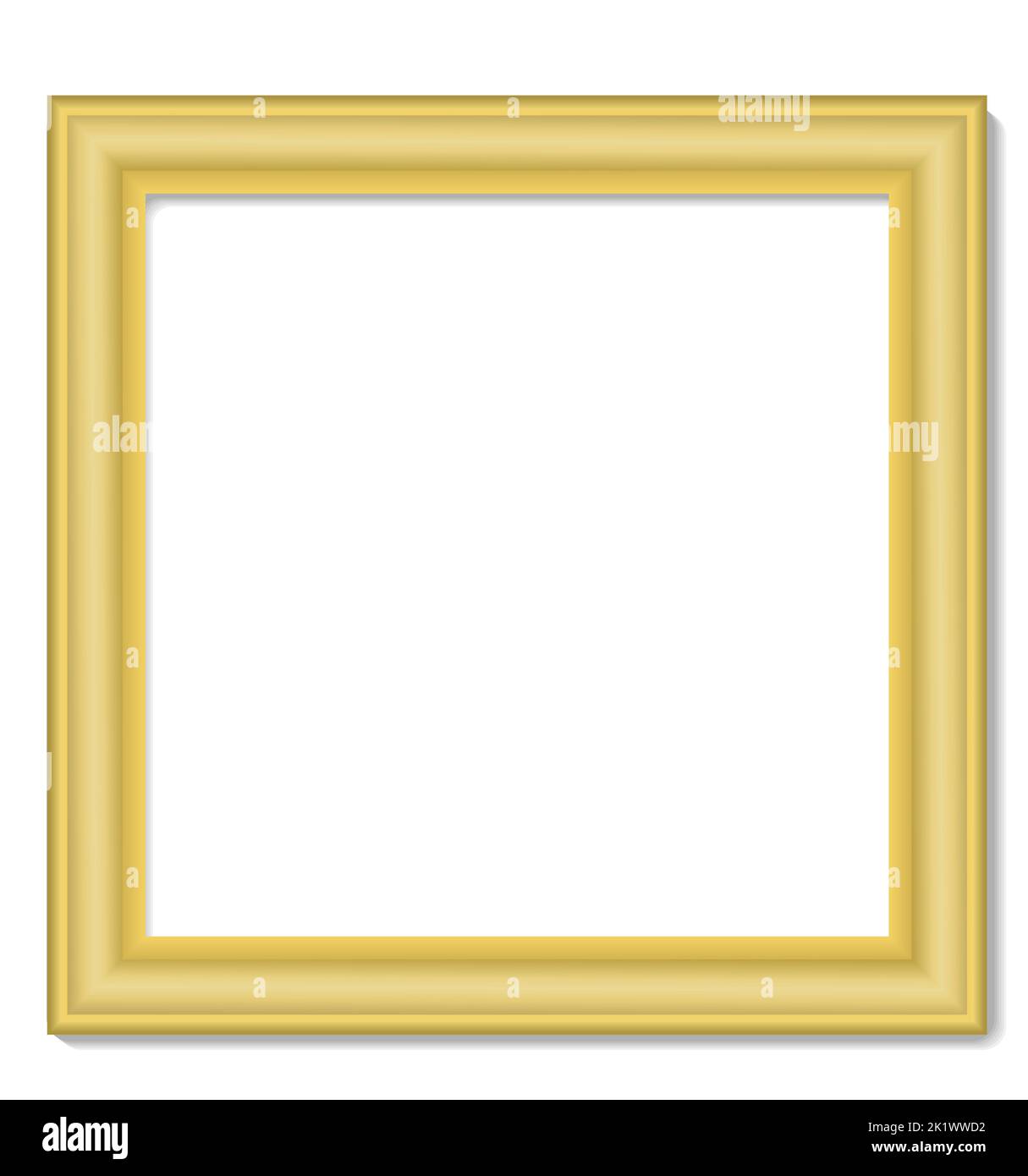 Old gold frame against white background; good for backgrounds or ...