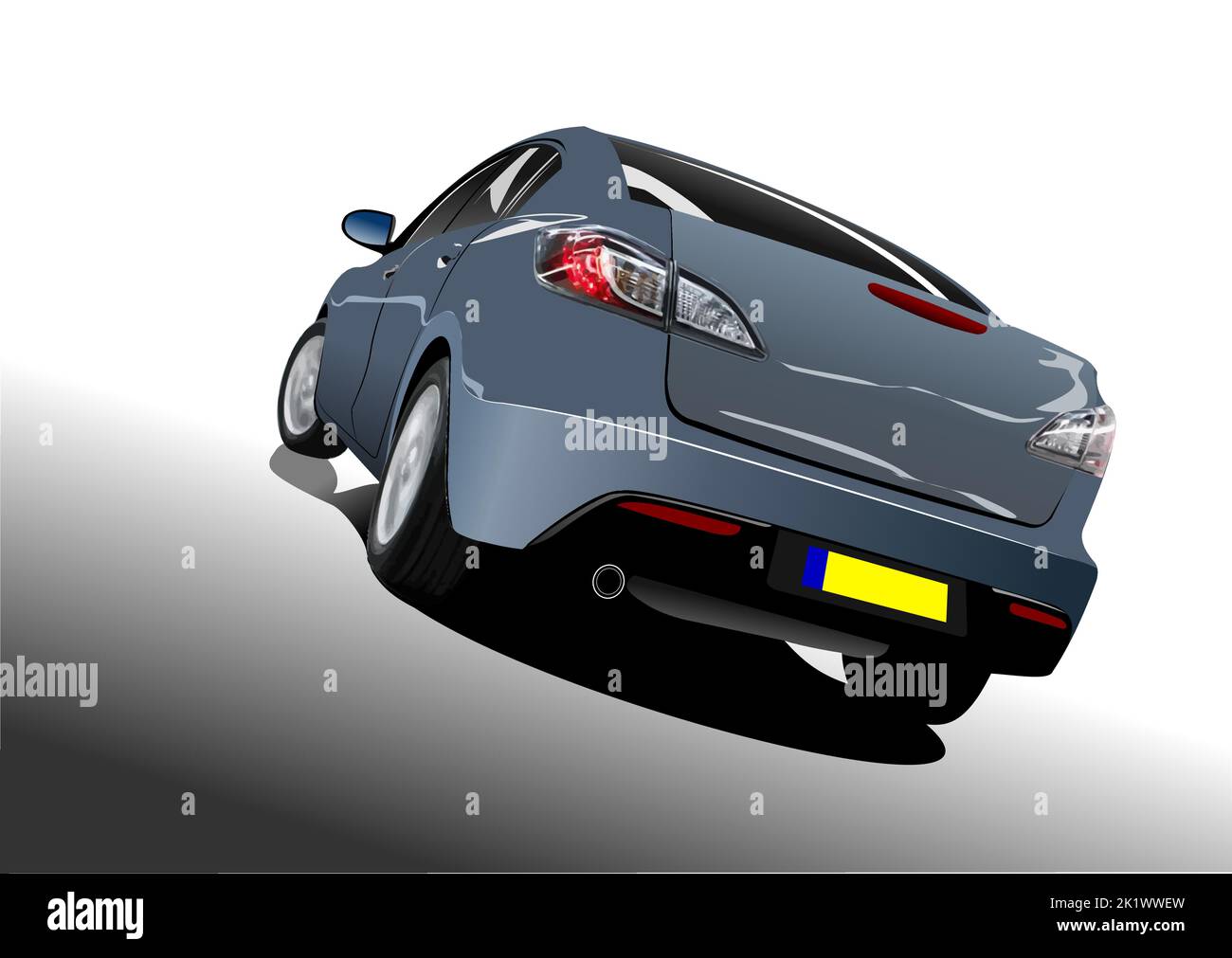 Rear angle classic car Stock Vector Images - Alamy