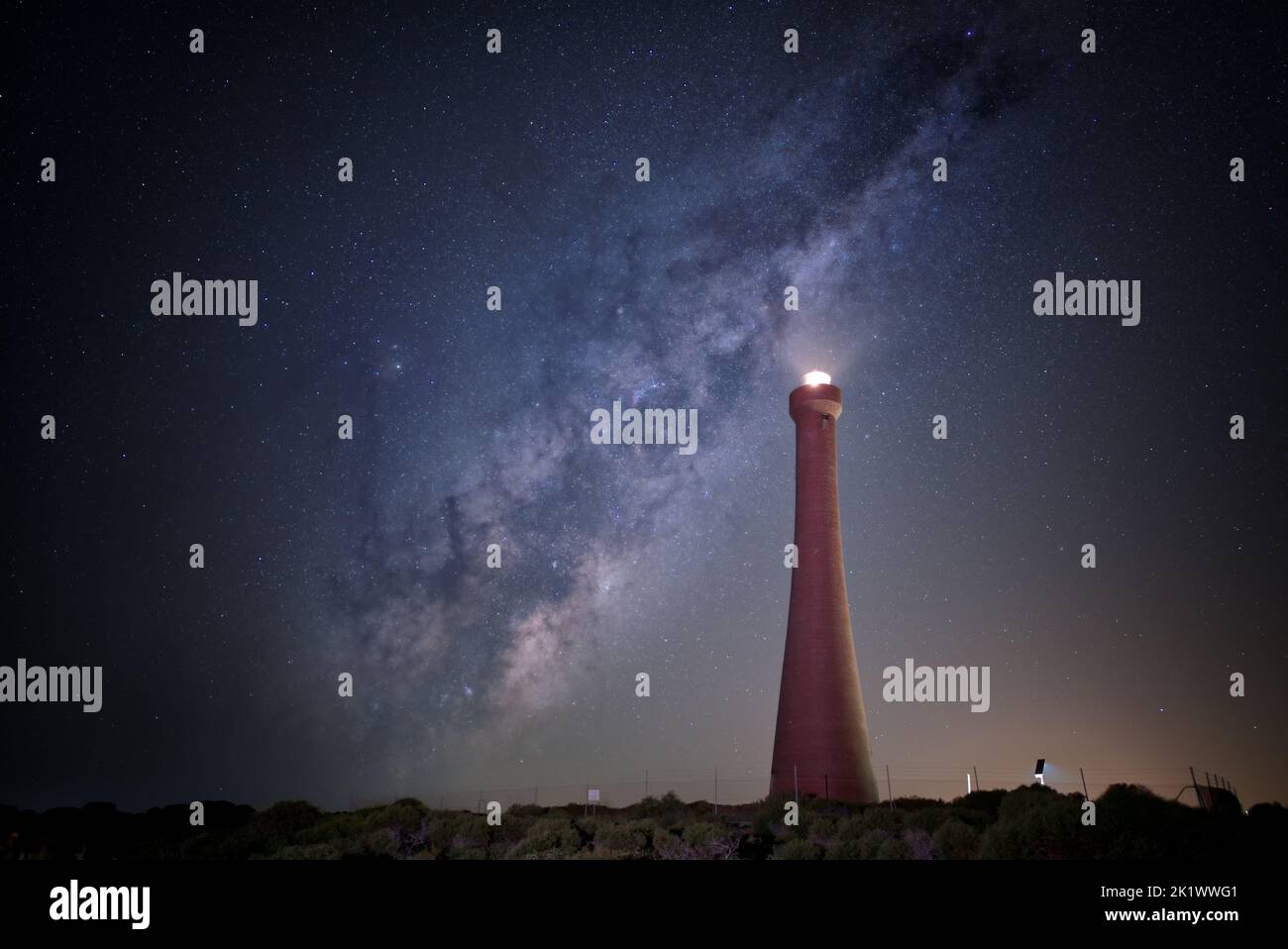 Milky Way core over the lighthouse at Guilderton, Western Australia ...