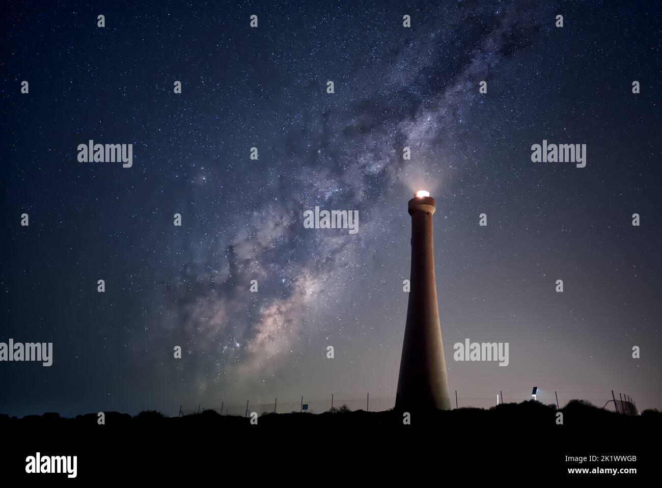Milky Way core over the lighthouse at Guilderton, Western Australia ...