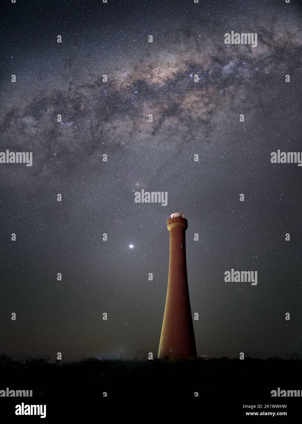 Milky Way core over the lighthouse at Guilderton, Western Australia ...