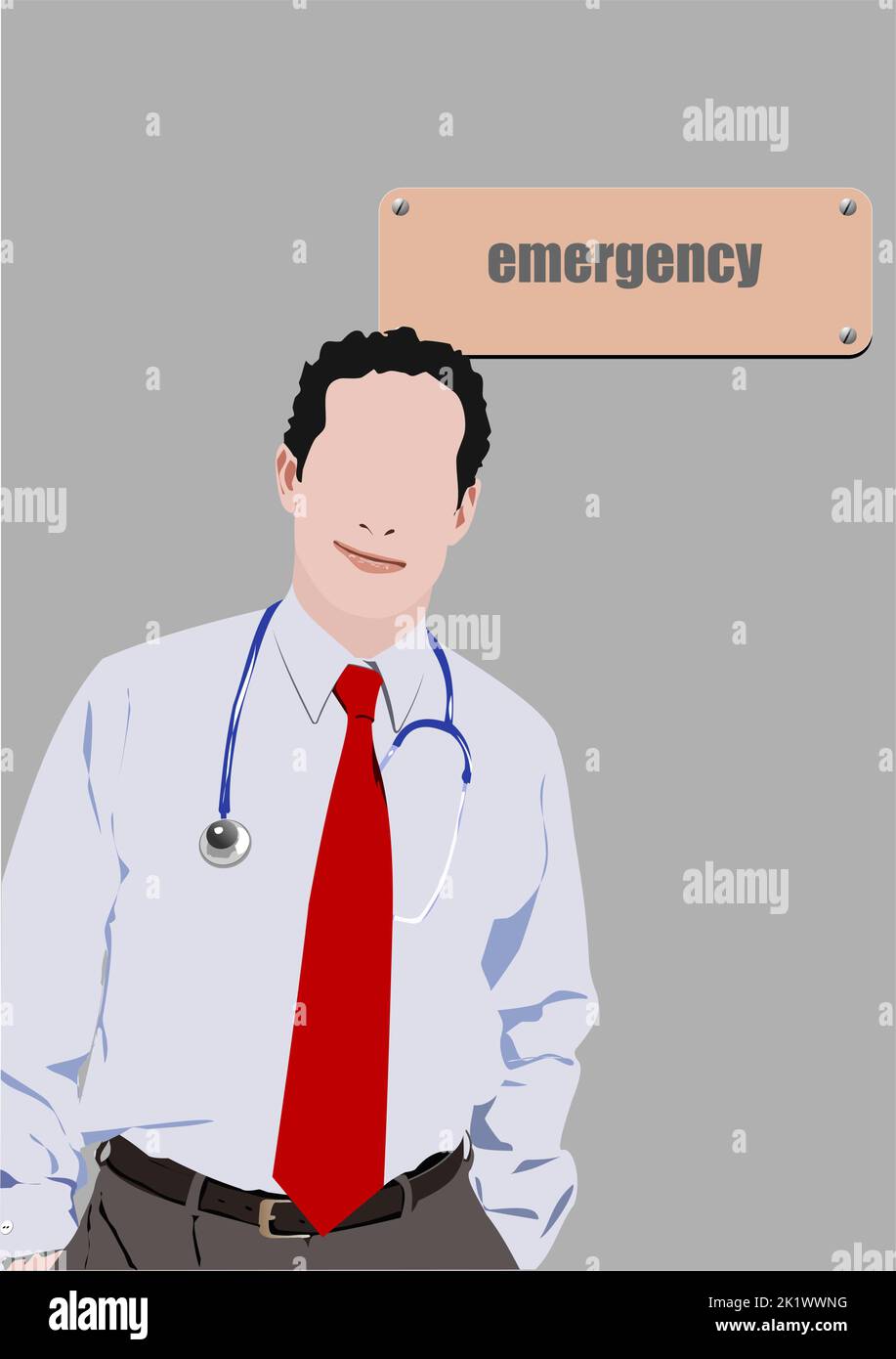 Medical doctor image and ER. Vector 3d illustration Stock Vector Image ...