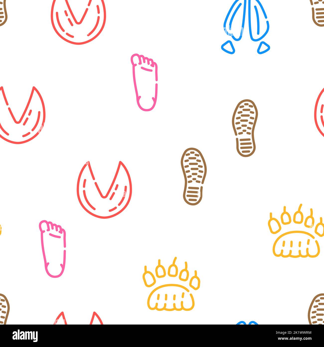 Hoof Print Animal, Bird And Human Shoe Set Vector Stock Vector Image ...