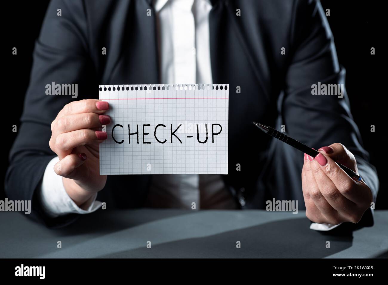 Text caption presenting Check Up. Word Written on physical medical or ...