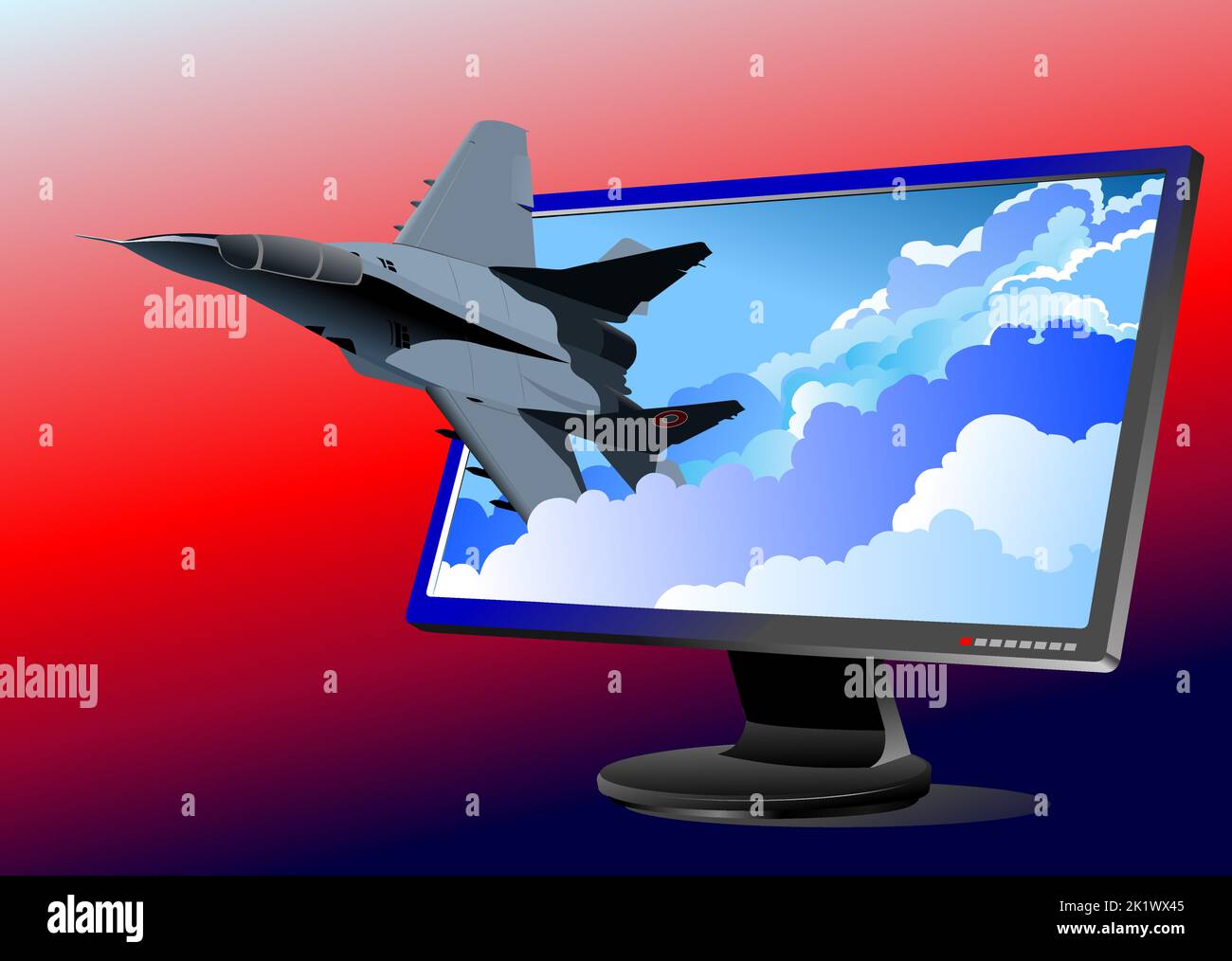 Abstract Display with combat image . Vector 3d illustration Stock ...