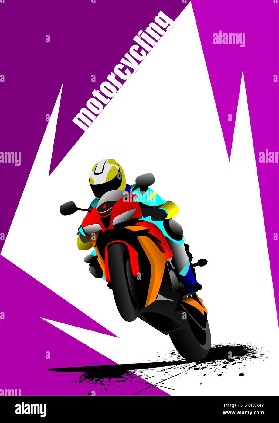 Grunge gray background with motorcycle image. Iron horse. Vector 3d ...