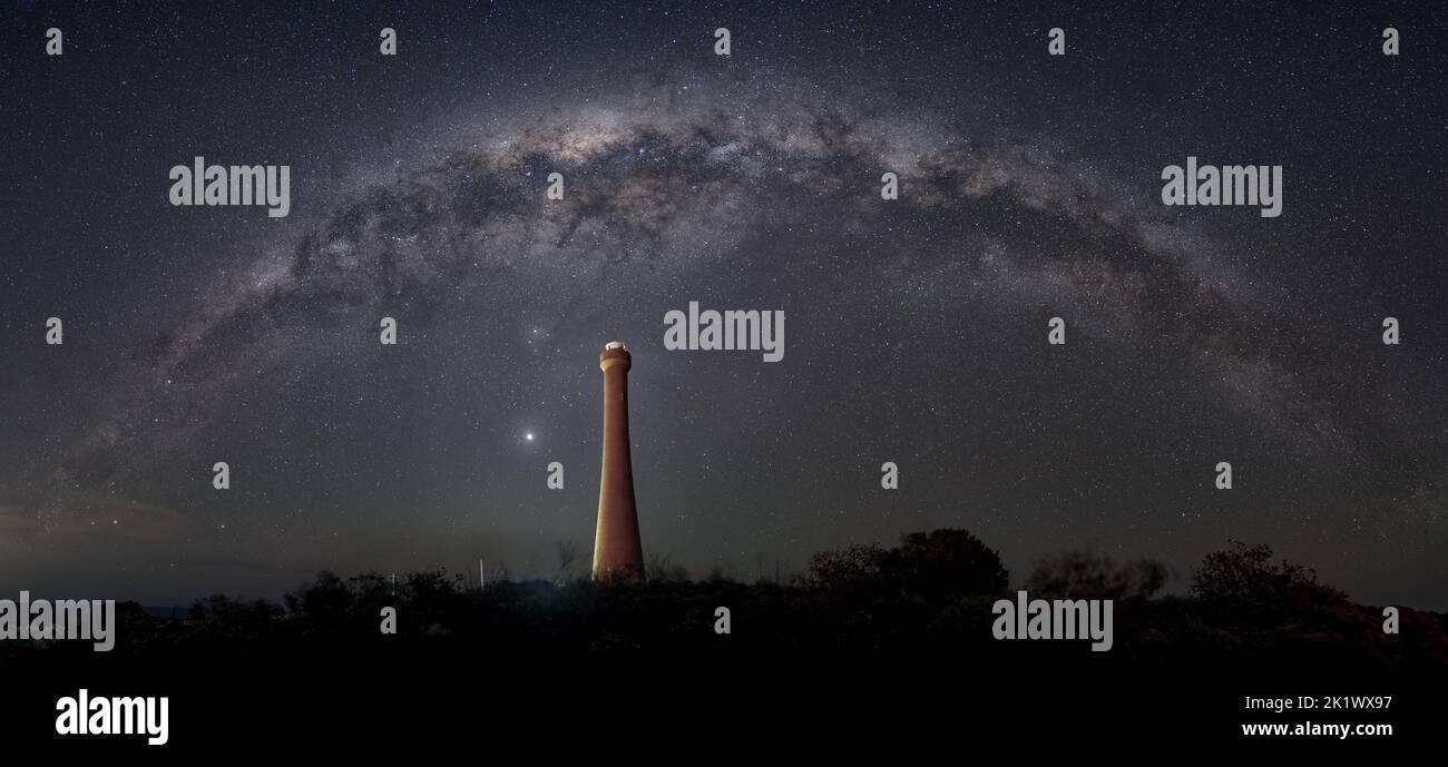 Milky Way core over the lighthouse at Guilderton, Western Australia ...
