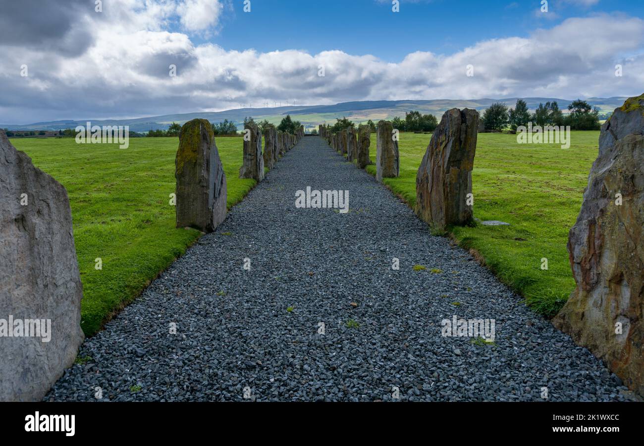 the standing stones and gravel footpath in the North-South Line of the ...
