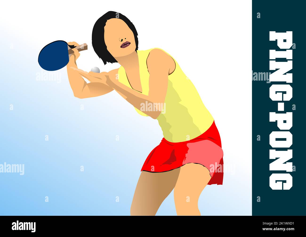 Ping-pong player poster. Vector 3d silhouette Stock Vector Image & Art ...