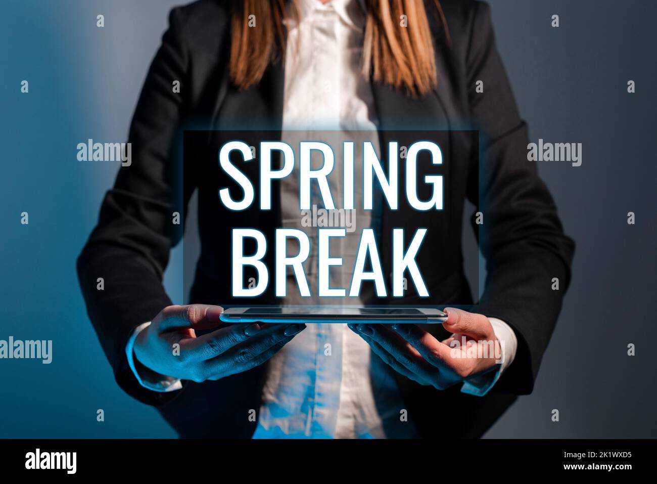 Sign displaying Spring Break. Concept meaning Vacation period at school ...