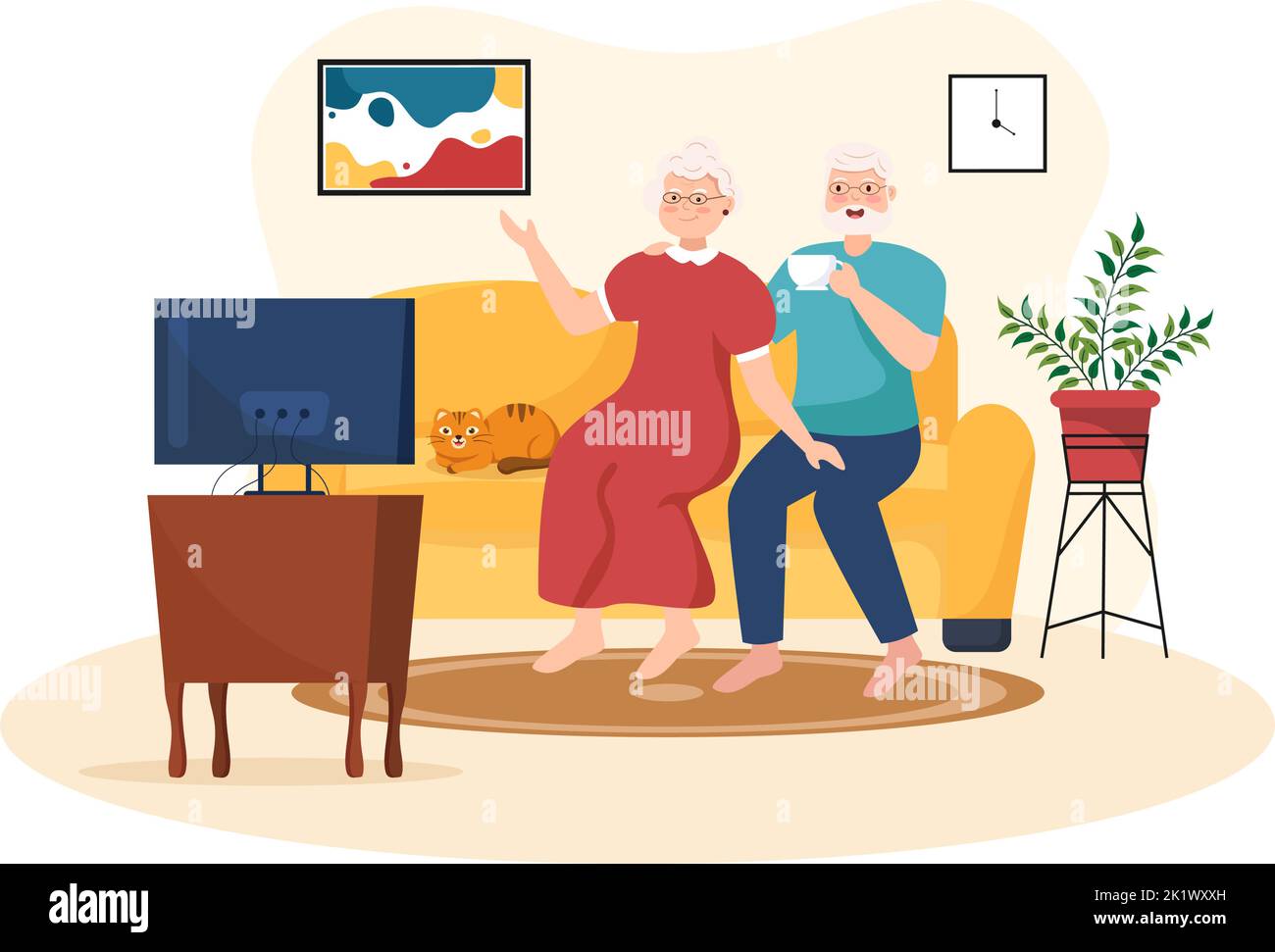 TV Channel Template Hand Drawn Cartoon Flat Illustration Home ...