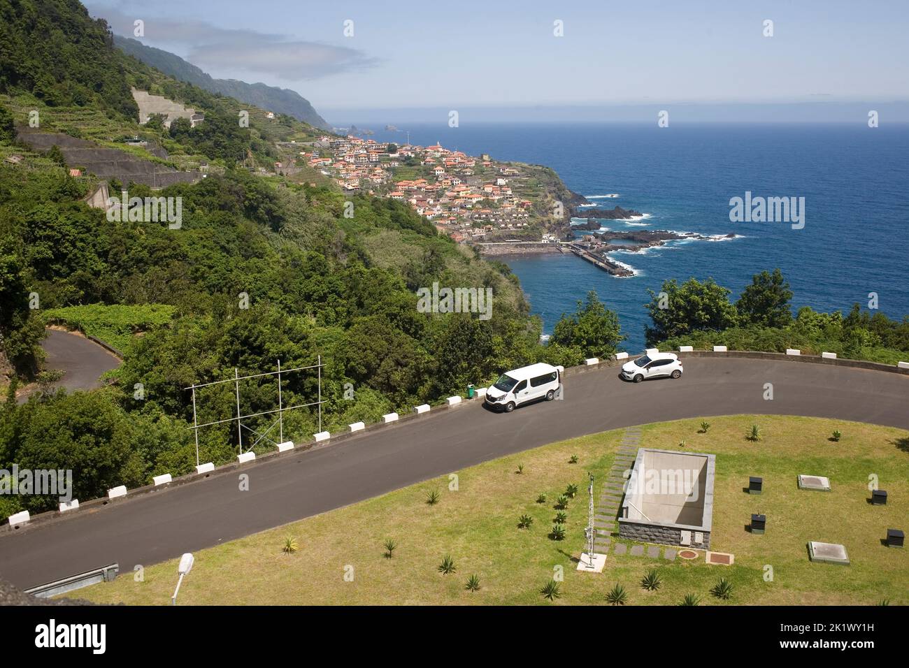 Seixal on the North coast of Madeira seen from Veu da Noiva viewing ...