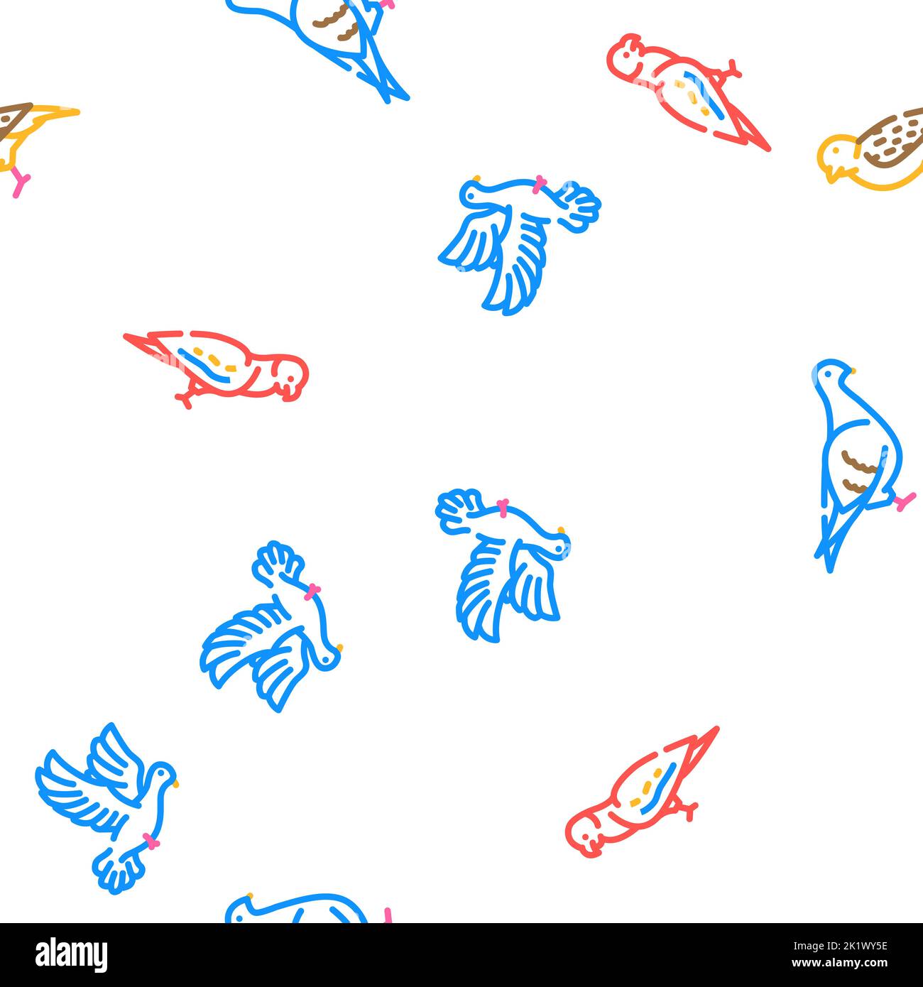 Bird Flying And Eggs In Nest vector seamless pattern Stock Vector Image ...