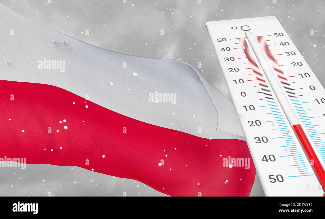 Flag poland with thermometer hi-res stock photography and images - Alamy