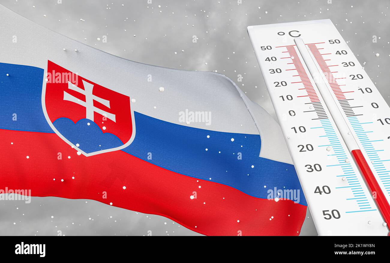 Winter in Slovakia with severe cold, negative temperature, Cold season ...