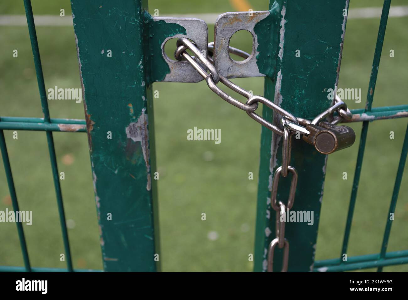Silver iron fence entrance hi-res stock photography and images - Alamy