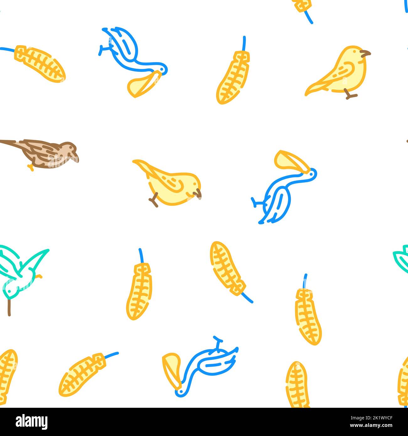 Bird Flying And Eggs In Nest vector seamless pattern Stock Vector Image ...