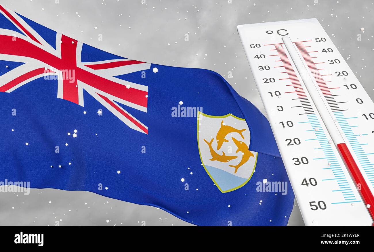 Winter in Anguilla with severe cold, negative temperature, Cold season ...