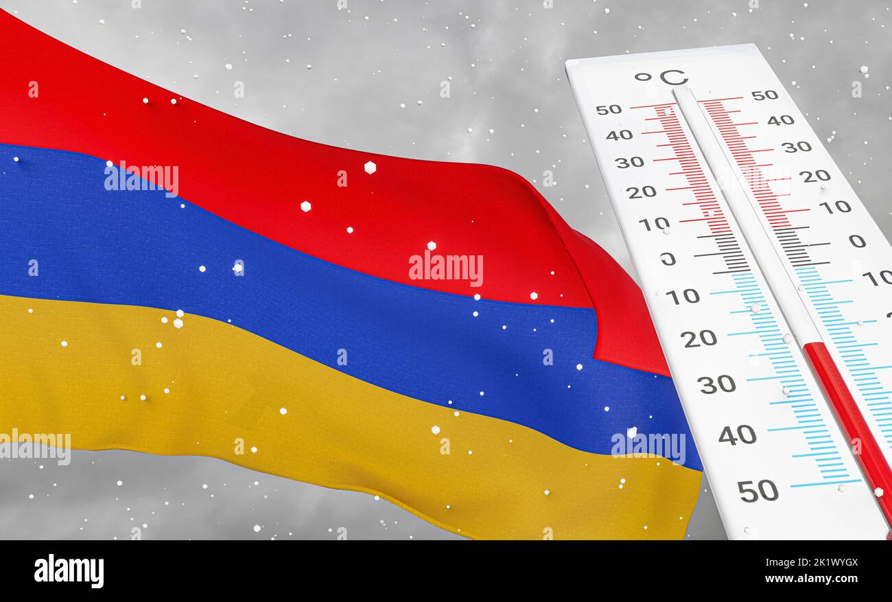 Winter in Armenia with severe cold, negative temperature, Cold season ...