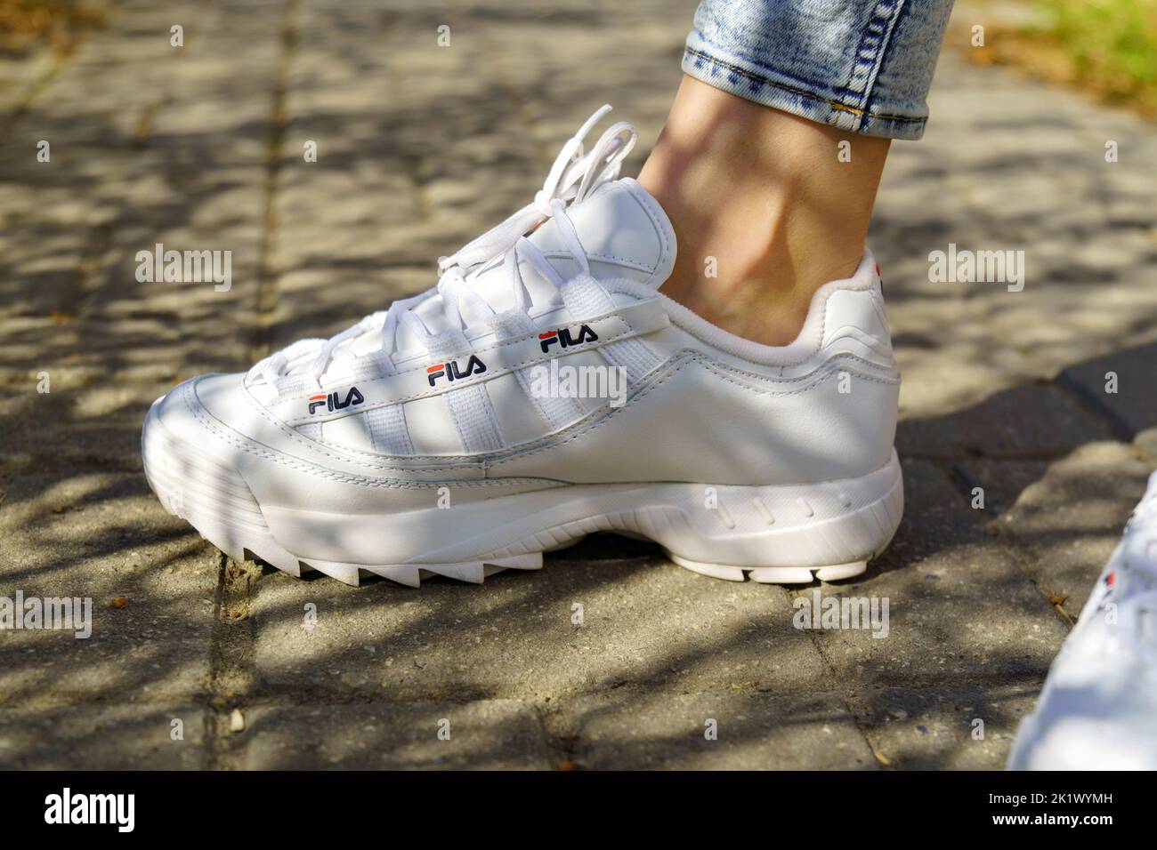 Tyumen, Russia-September 13, 2022: Fila sneakers, model disruptor II ...
