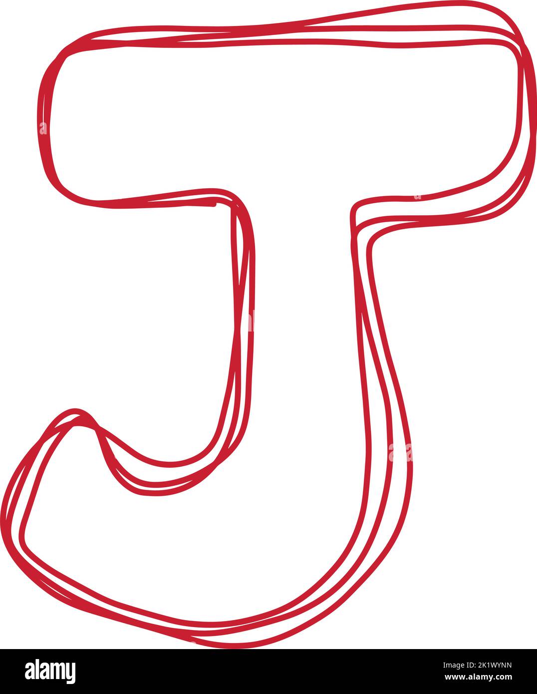 Alphabet J letter hand drawn outline stroke drawing illustration ...