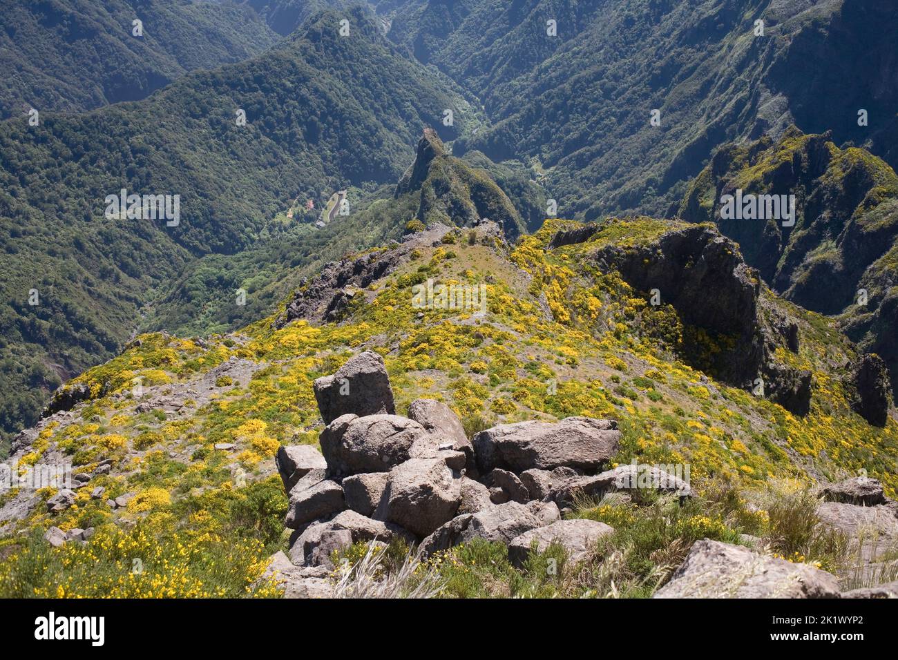 View from the summit of Pico do Arieiro in central Madeira with ...