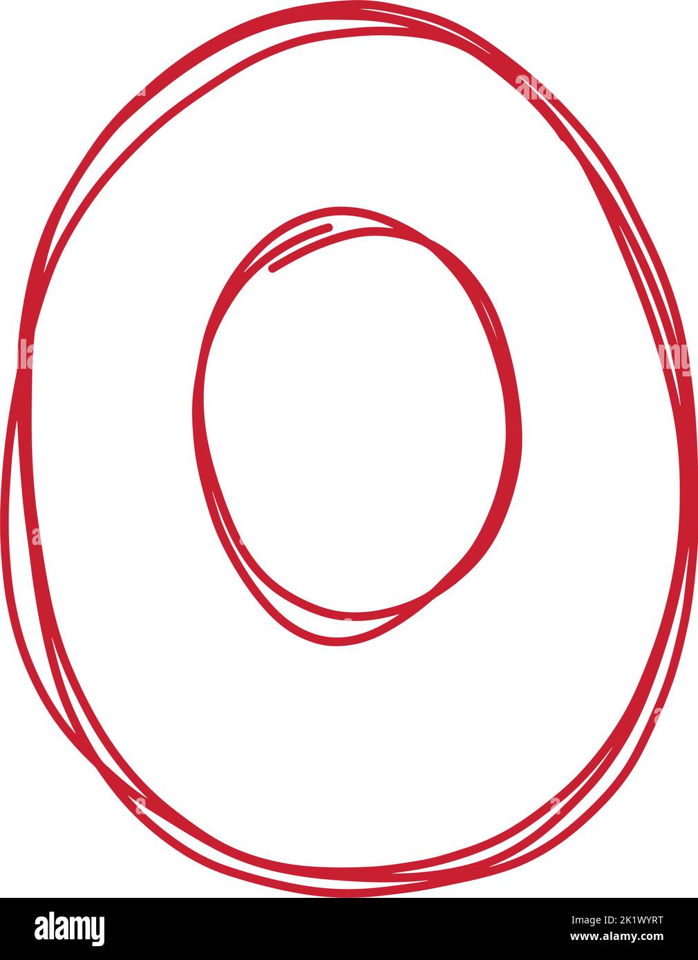 Alphabet O letter hand drawn outline stroke drawing illustration ...