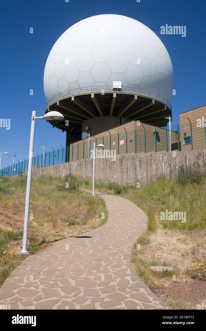 Path leading to the white dome of a military communications facility ...