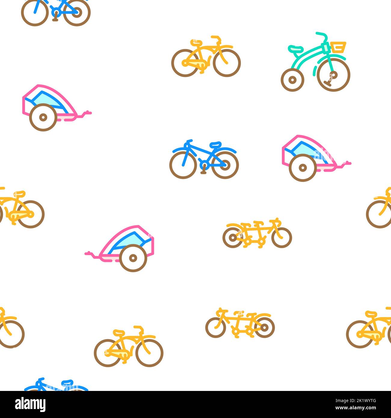 Bike Transport And Accessories vector seamless pattern Stock Vector ...