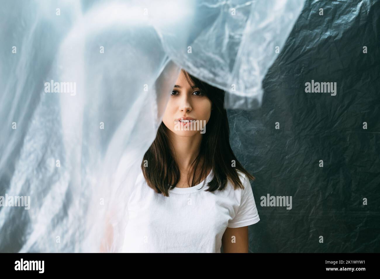 Skin rejuvenation. Plastic surgery. Beauty care. Confident brunette ...