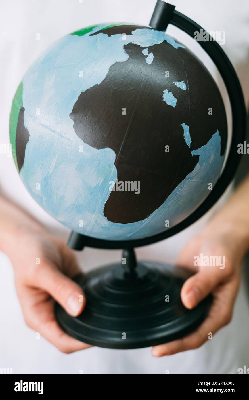 Save Earth. Ecology problem. Environmental contamination. Female ...