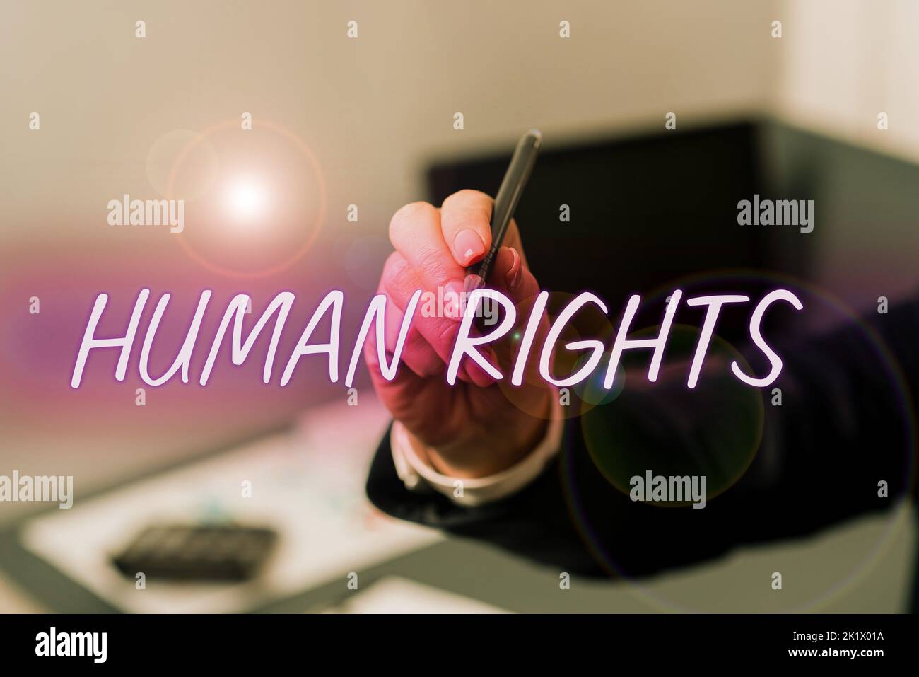 Hand writing sign Human Rights. Word for Moral Principles Standards ...