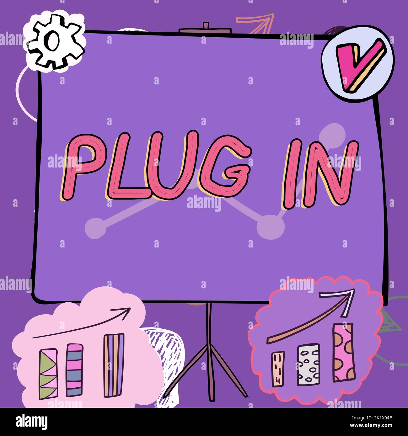 Inspiration showing sign Plug In. Business showcase putting device into ...