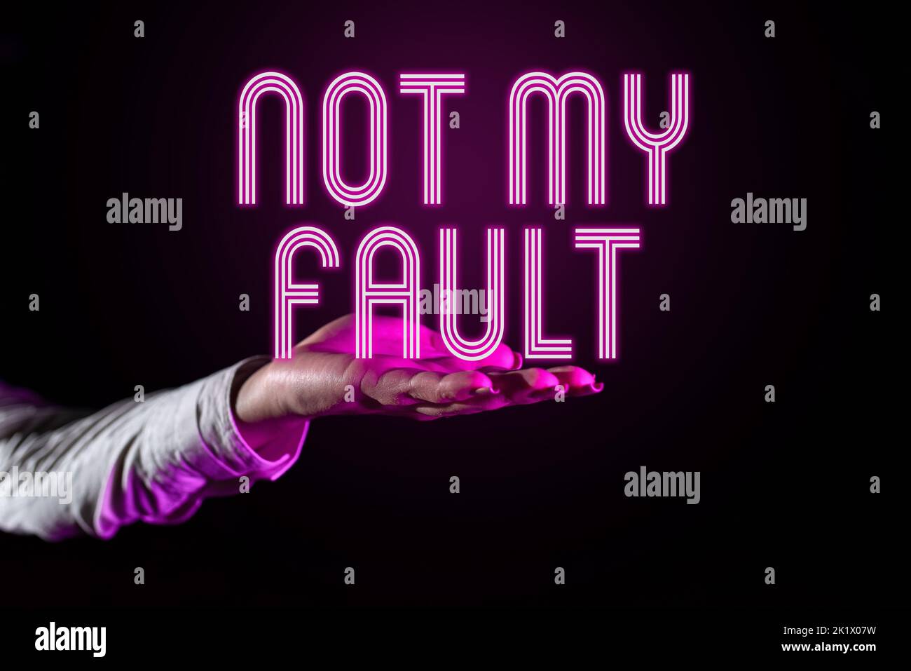 Sign displaying Not My Fault. Conceptual photo To make excuses to avoid ...