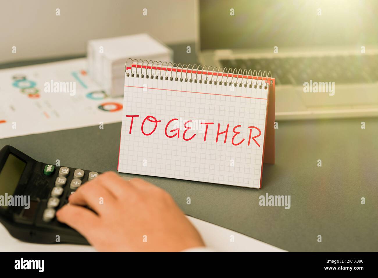 Hand writing sign Together. Business idea In proximity,union or ...