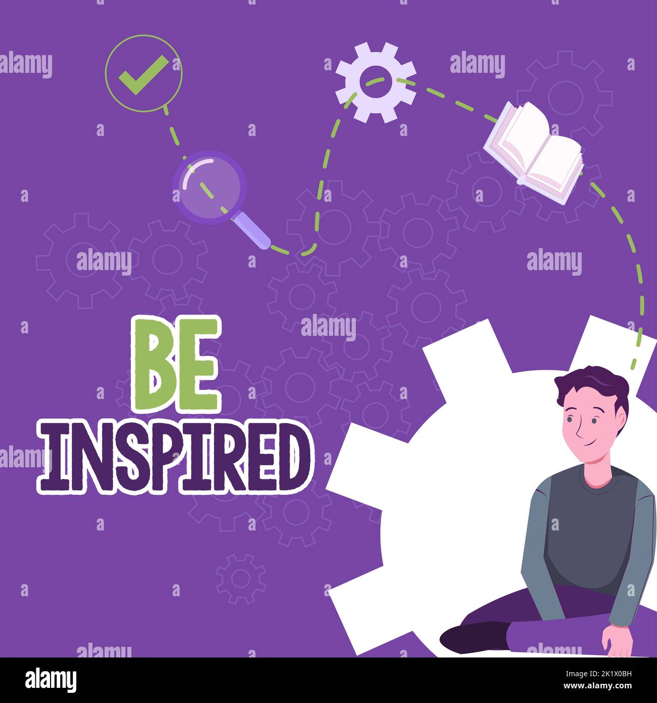 Conceptual caption Be Inspired. Word Written on extraordinary quality ...