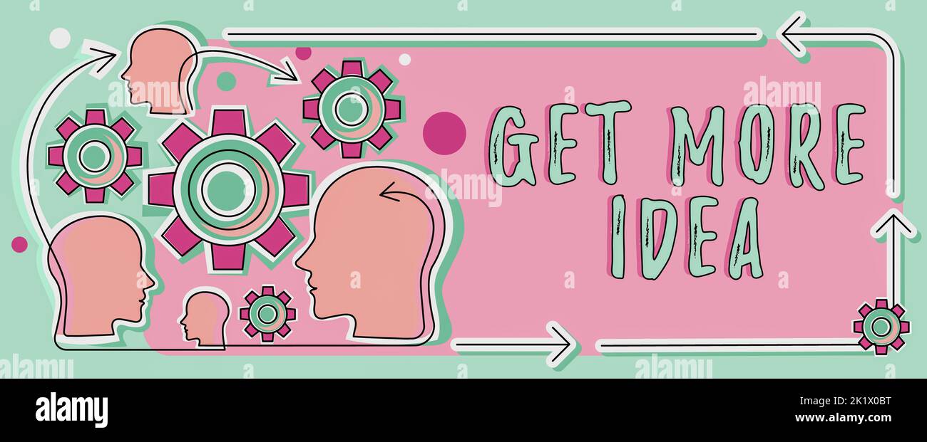 Text caption presenting Get More Idea. Concept meaning Random Input Mind Map Picture Mock up ...