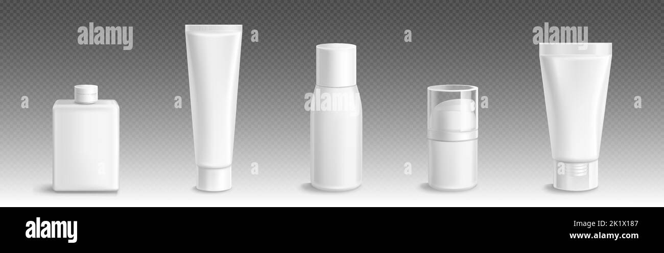 White bottles and tubes for cosmetic, cream, lotion and gel. Vector ...