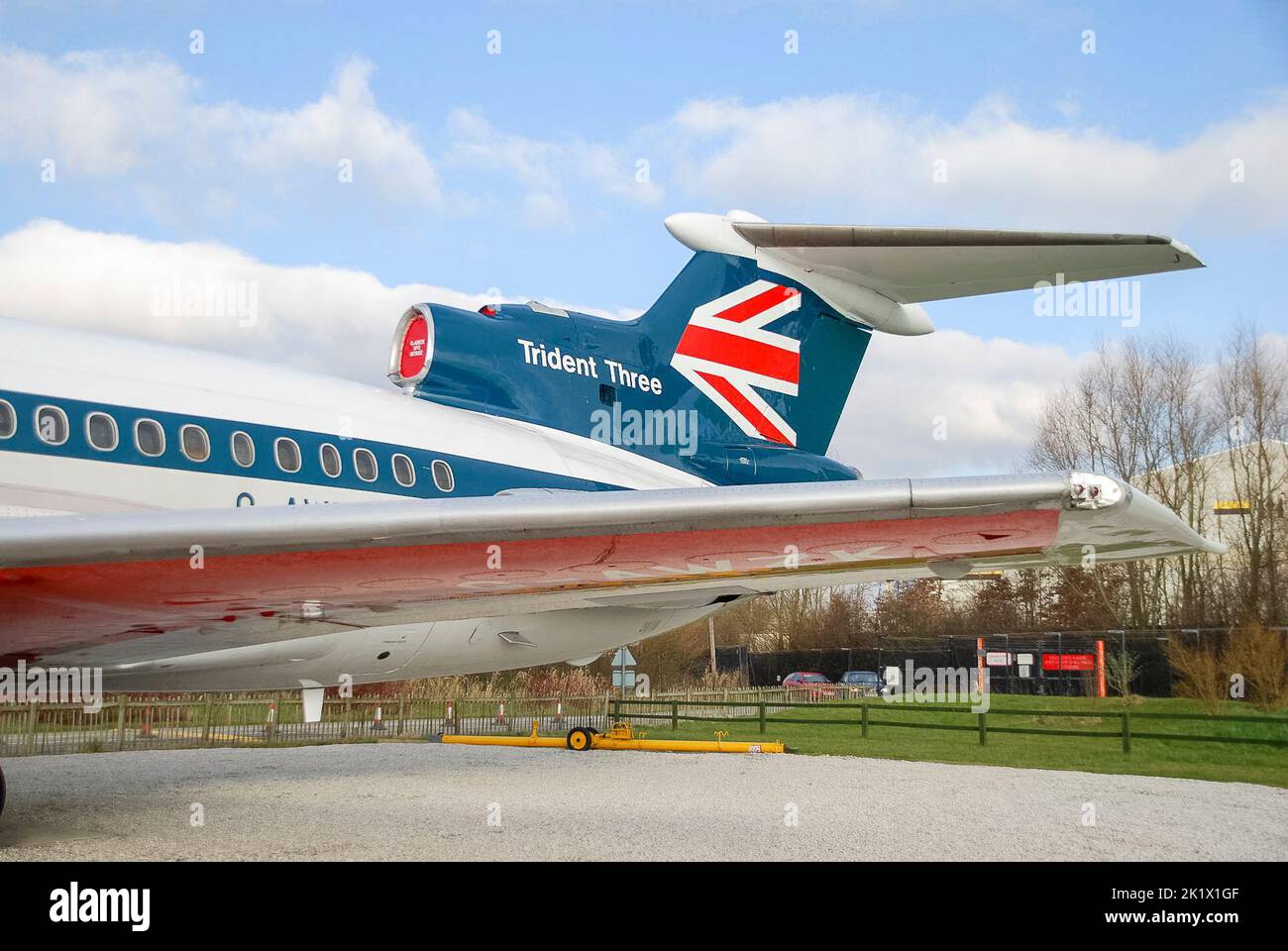 Ex-British European Airways Trident 3B (G-AWZK) preserved at Manchester ...